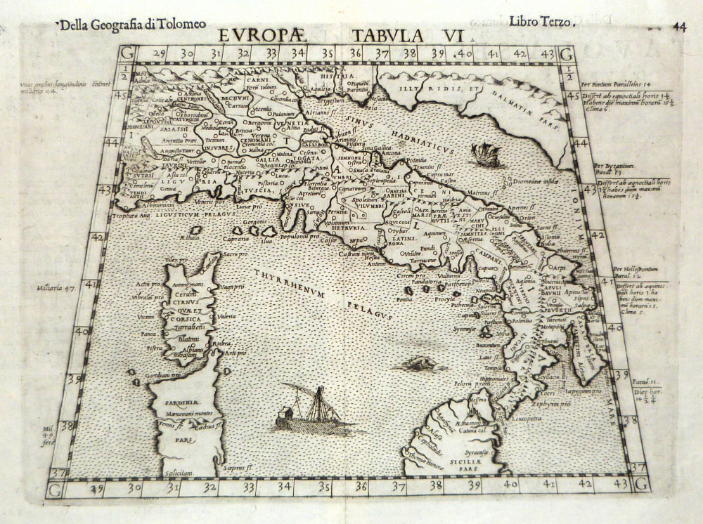 Europae Tabula VI. Venezia, Valgrisi, 1561. | Libreria antiquaria ...